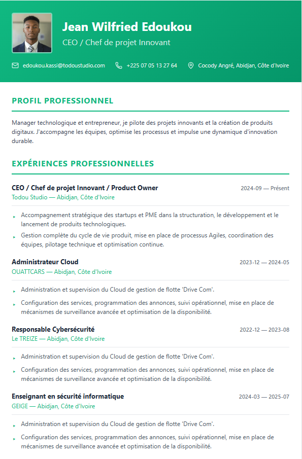 Modèles de CV Gratuits 2026 - Templates Professionnels | CV Hub ...