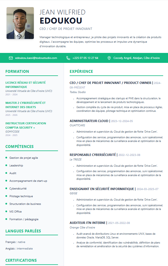 Modèles de CV Gratuits 2026 - Templates Professionnels | CV Hub ...