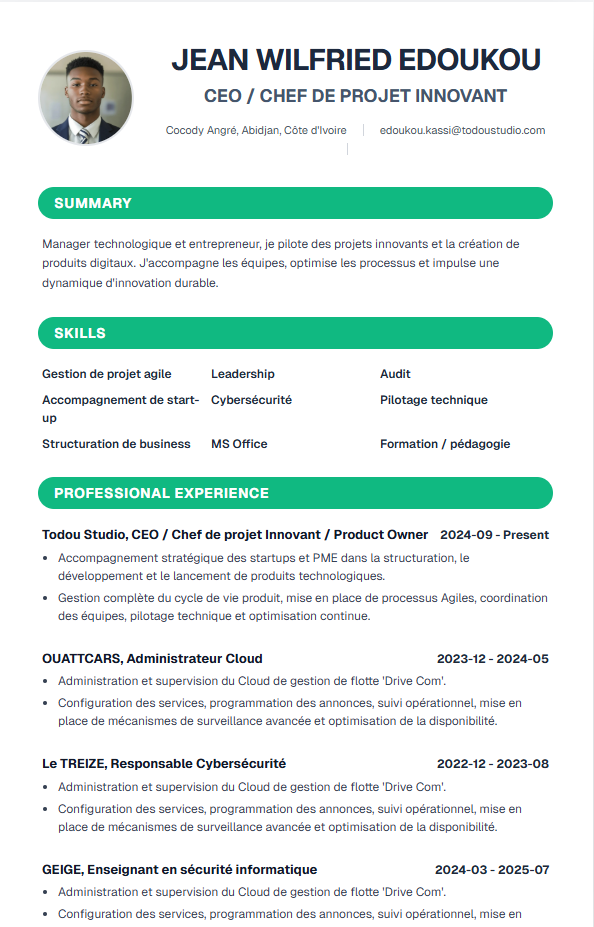 Modèles de CV Gratuits 2026 - Templates Professionnels | CV Hub ...